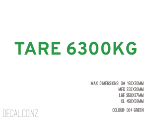 Custom Truck / Heavy Vehicle TARE Weight Sticker (Pair) - Decal.co.nz