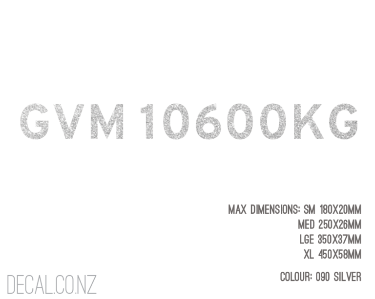 Custom Truck / Heavy Vehicle GVM Weight Sticker (Pair) - Decal.co.nz