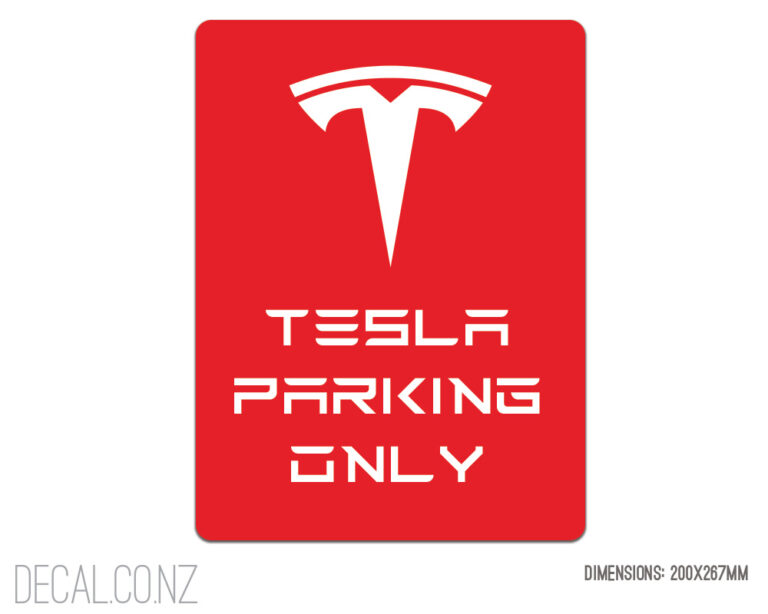 Tesla Parking Only Aluminium Signage Panel - Decal.co.nz