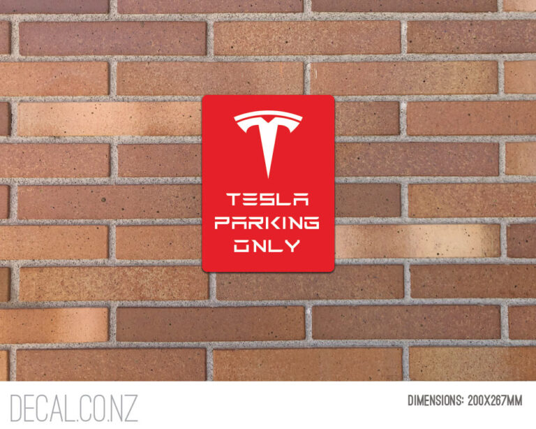Tesla Parking Only Aluminium Signage Panel - Decal.co.nz